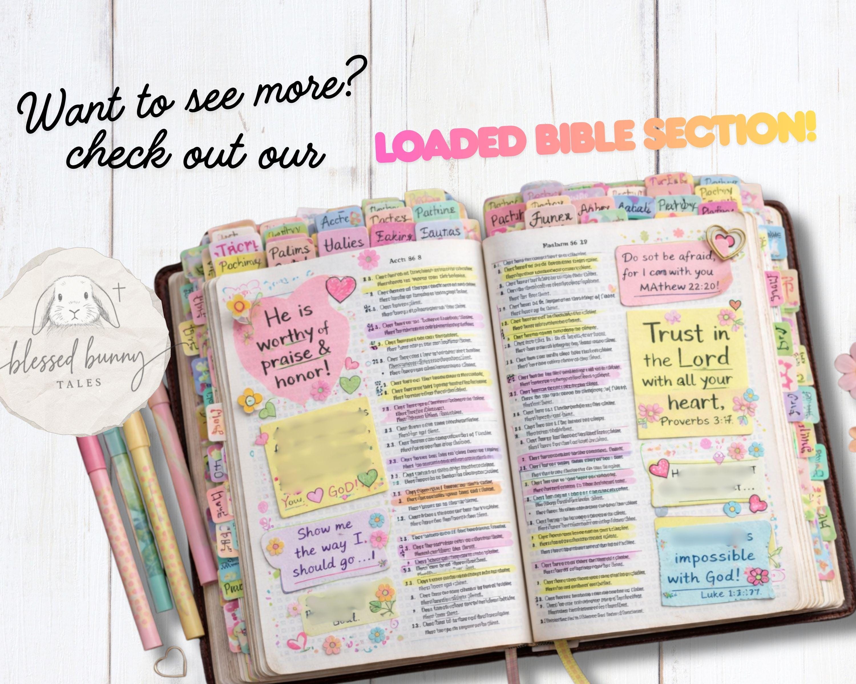 Loaded Bible Printable Kit for Self– Verses, Tabs & Notes (PDF) - Etsy