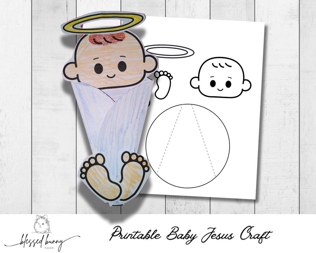 Printable Baby Jesus Craft- 8x10"- Bible Lesson- Sunday School ...