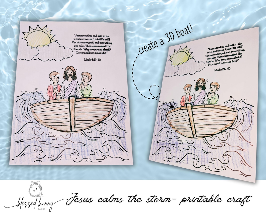 Jesus Calms the Storm Craft- Bible Lesson- Sunday School- Homeschool ...