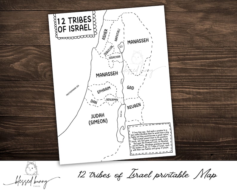12 Tribes of Israel Map: Bible Lesson Printable (8x10 PDF) - Etsy