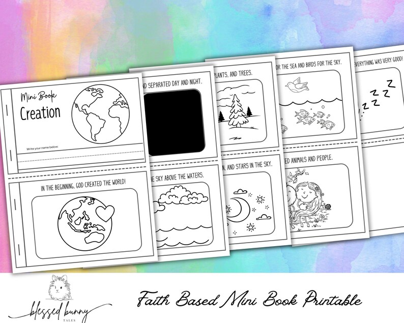 Creation Story Mini Book: Printable Bible Lesson (PDF) - Etsy