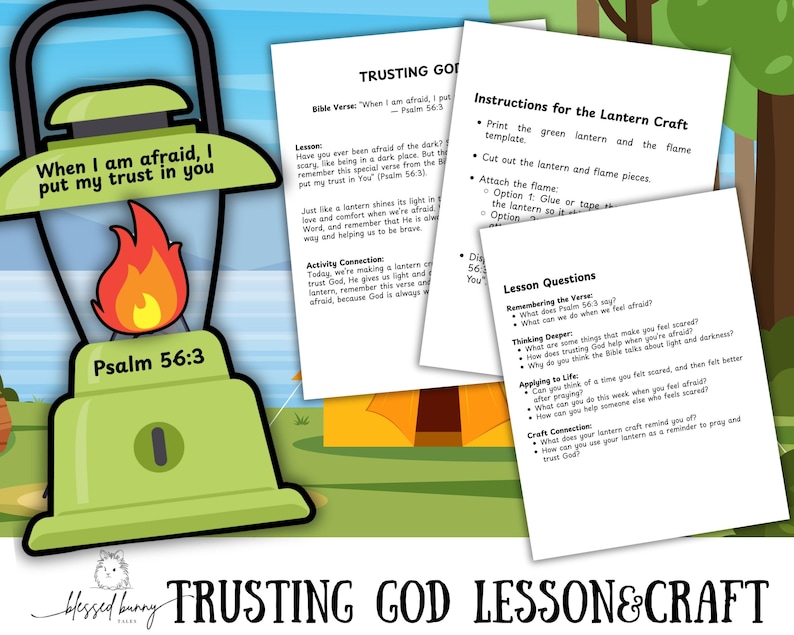 Trusting God Lantern Craft & Bible Lesson: Printable - Etsy