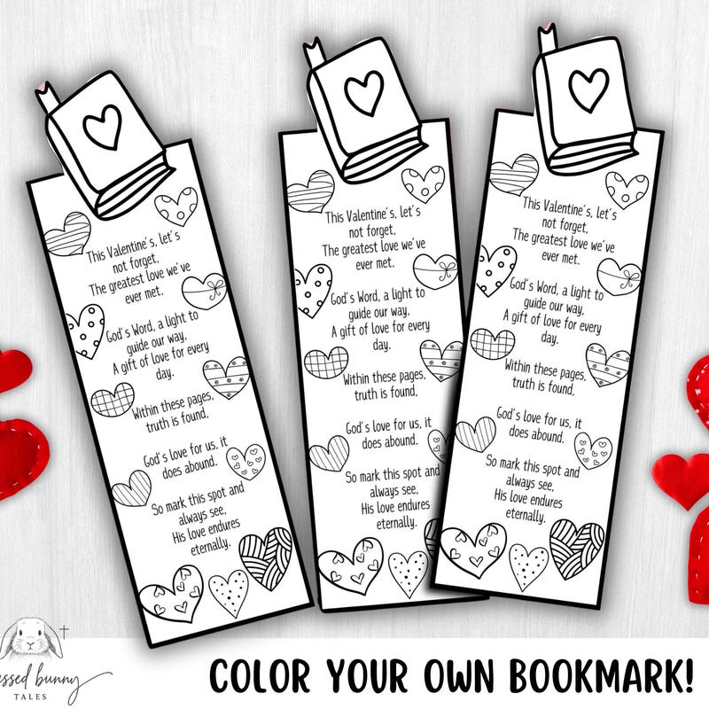 Valentine Bookmark - Etsy