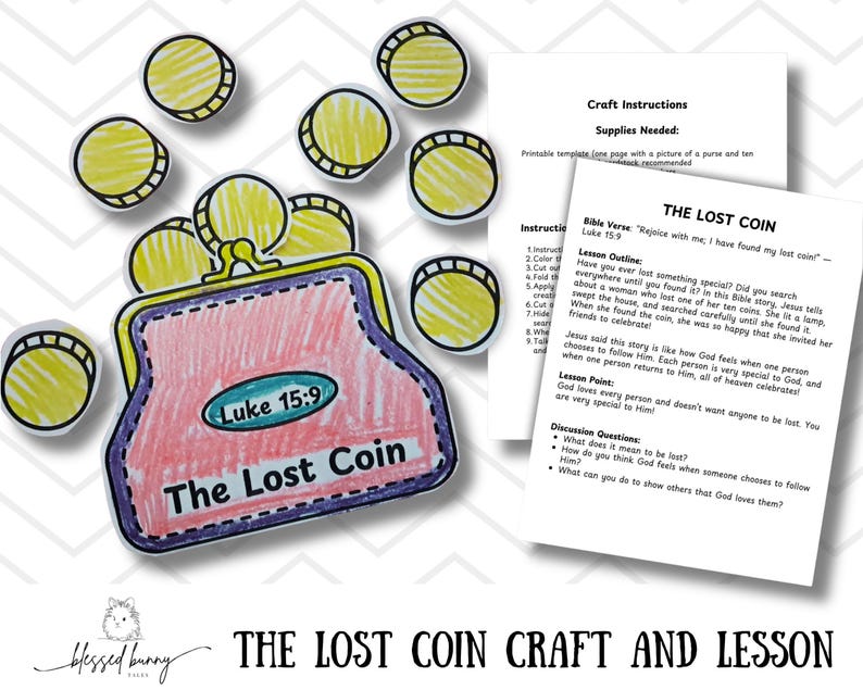 Lost Coin Bible Lesson & Craft: Printable (PDF) - Etsy