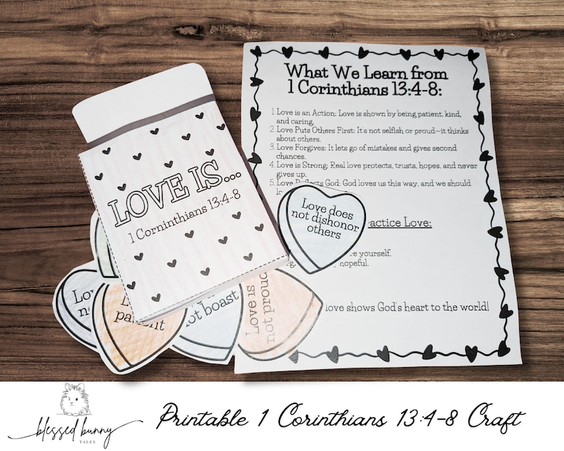 Memory Verse Craft- Love is - Bible Lesson- Sunday School- Homeschool ...
