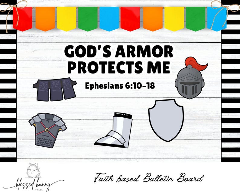 Armor of God Bulletin Board Printable Set | 7 Pages | Christian ...