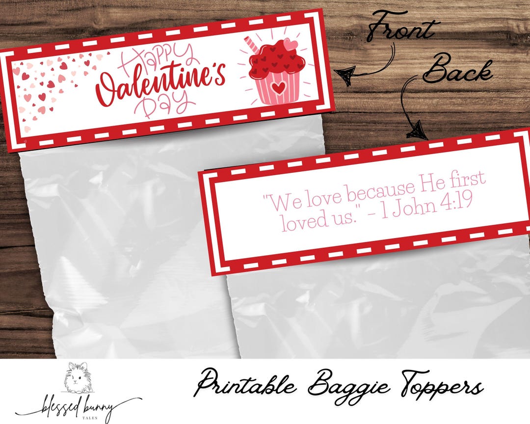 Faith Based Valentines- Printable Baggie Topper- Religious Treat Tags ...