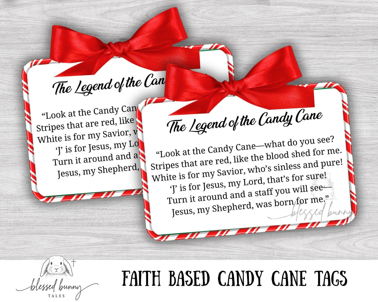 Legend of the Candy Cane Tags: Pdf (printable) - Etsy