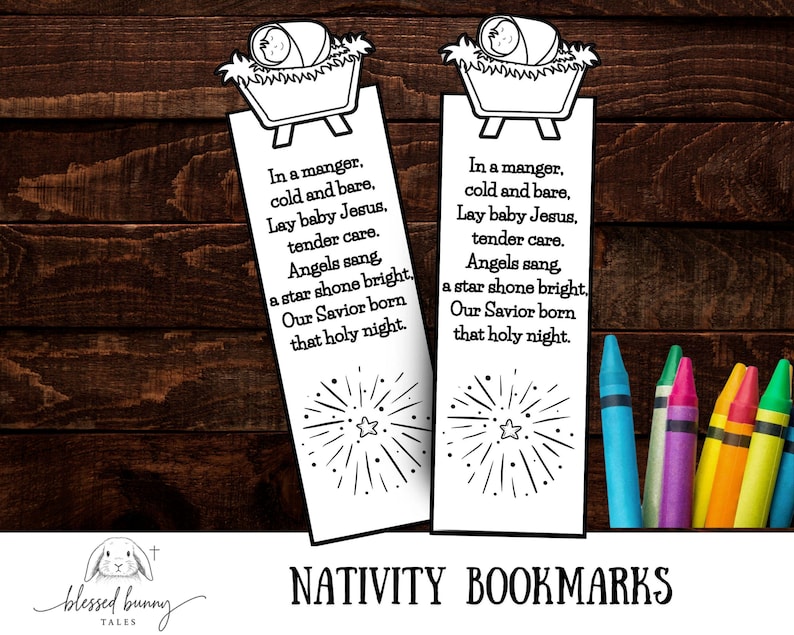 Printable Baby Jesus Christmas Bookmark: Sunday School Craft (PDF) - Etsy