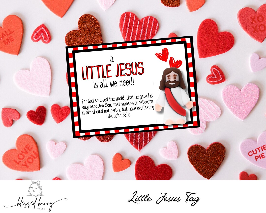 LITTLE JESUS Valentines - Printable- Classroom Valentine's - Religious ...