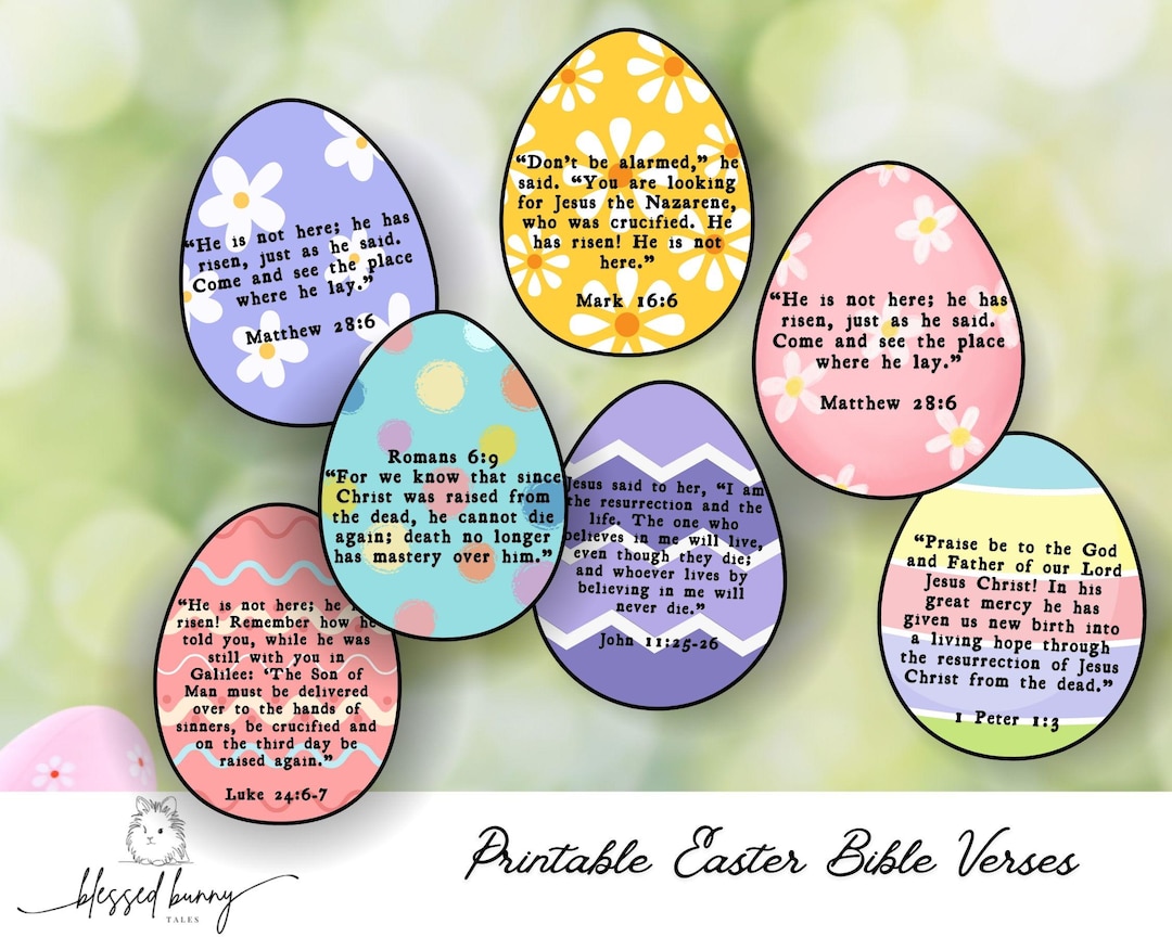 Printable Easter Egg Bible Verse Cards: Christian Scripture (digital Download) - Etsy