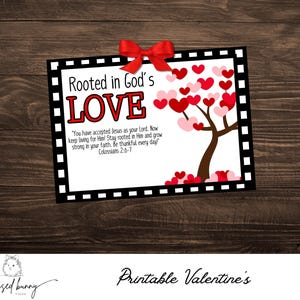 Rooted in God's LOVE Valentine- Printable- Classroom Valentine's ...