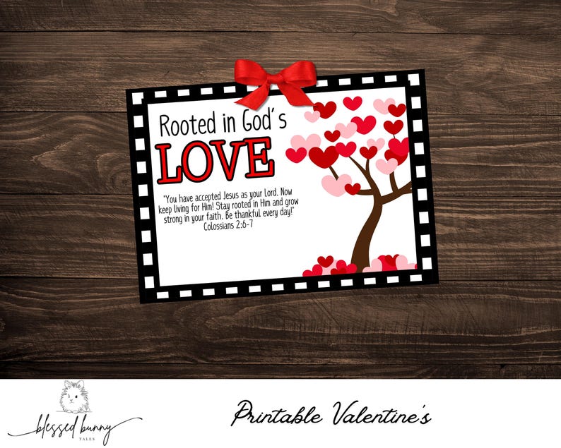 Rooted in God's LOVE Valentine- Printable- Classroom Valentine's ...