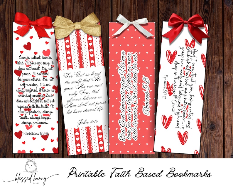 Bible Verse Bookmarks- Valentines Bookmark-printable Bookmarks- - Etsy