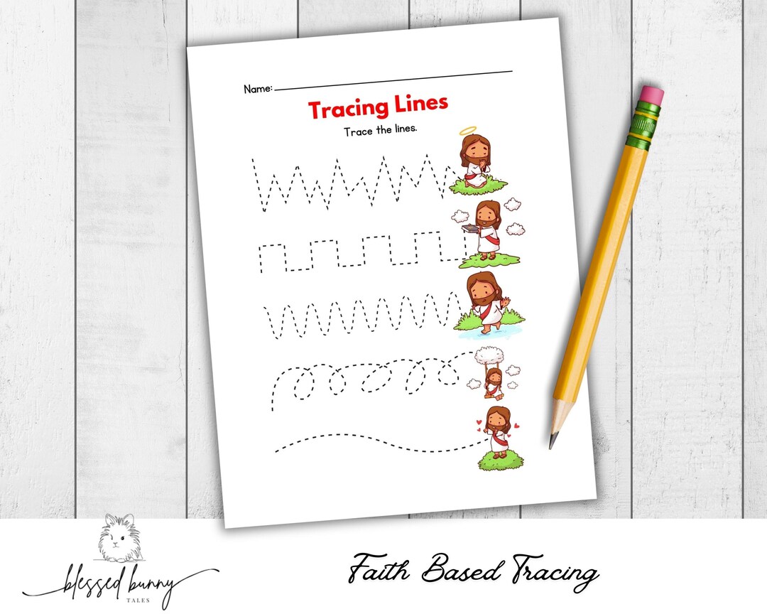 Faith Based Tracing Worksheet- Christian Preschool- Prek Worksheet-fine ...