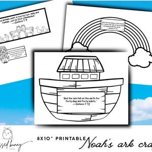 Printable Noahs Ark Craft- 8x10"- Bible Lesson- Sunday School ...