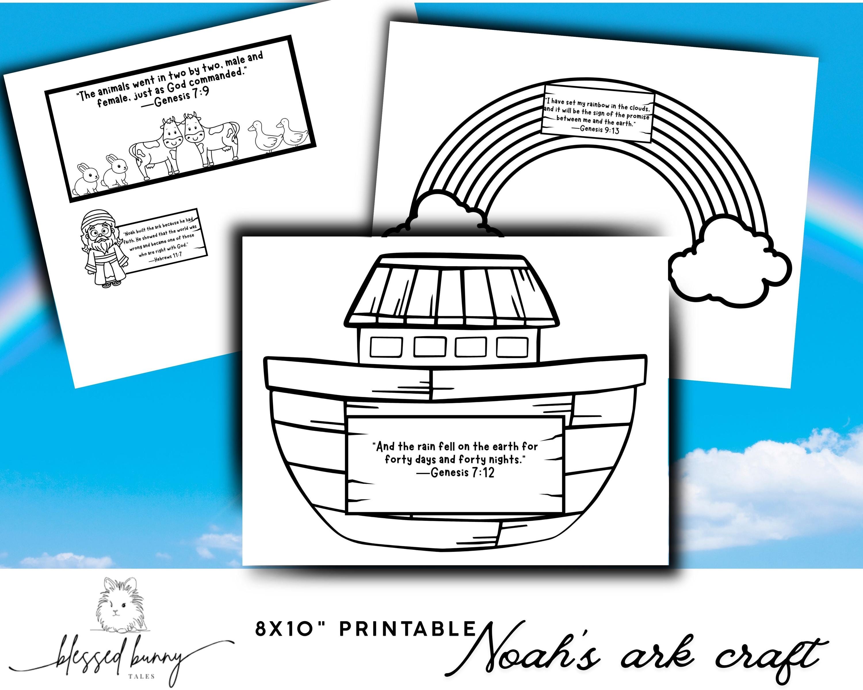 Noah's Ark Craft: Bible Story Printable (8x10" PDF) - Etsy
