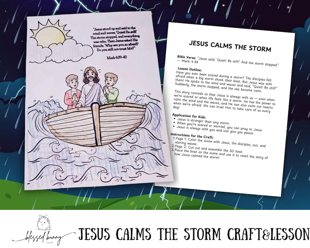 Jesus Calms the Storm 3D Craft: Bible Lesson Printable (PDF) - Etsy