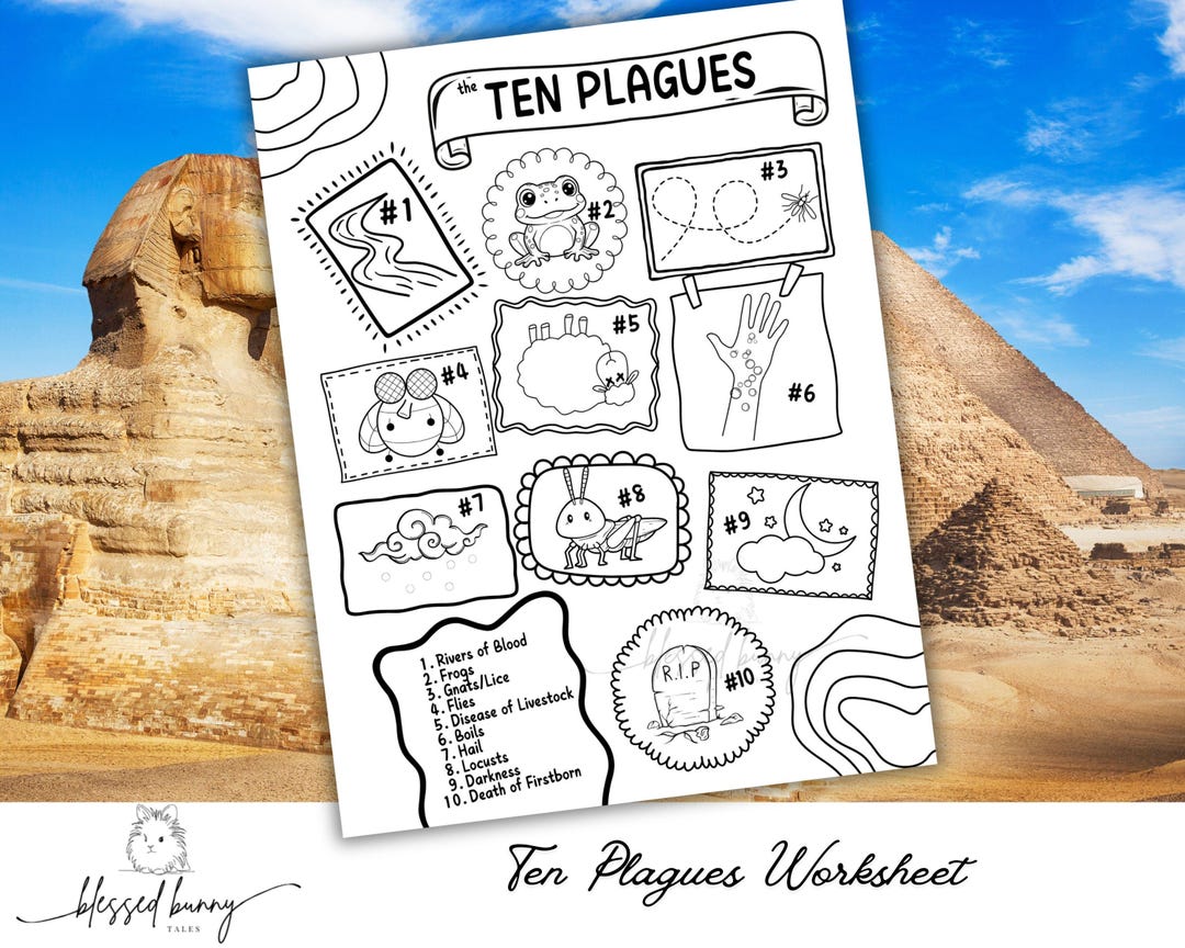 Ten Plagues of Egypt Printable Worksheet: Sunday School Lesson (PDF) - Etsy