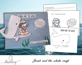Jonah and the Whale - Bible Craft - Sunday School Activity - Etsy