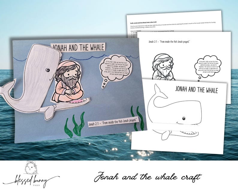 JONAH and the Whale Craft- Bible Lesson- Sunday School- Homeschool ...