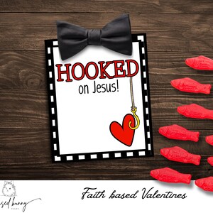 HOOKED on Jesus- Printable- Classroom Valentine's - Faith Based ...