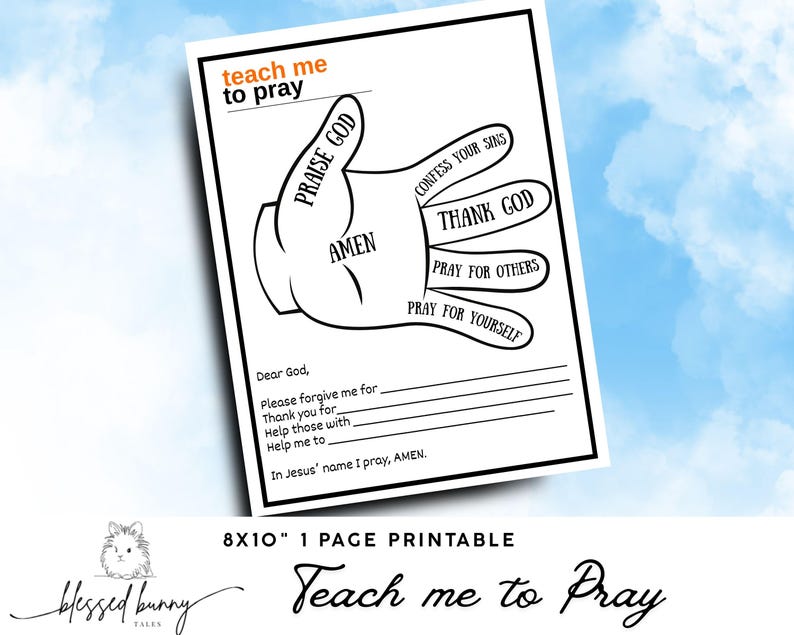 Prayer Worksheet: Teach Me to Pray Printable (PDF) - Etsy