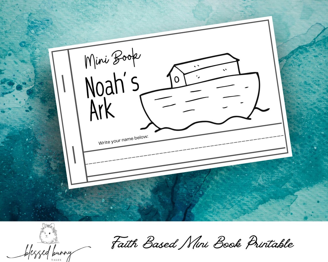 Noah's Ark Mini Book- Printable Bible Story Book- Bible Crafts- Bible ...