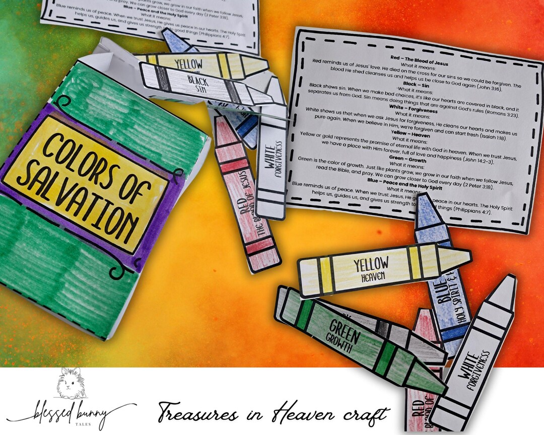 Printable Colors of Salvation Craft | Crayon Box Craft With Bible Verse ...
