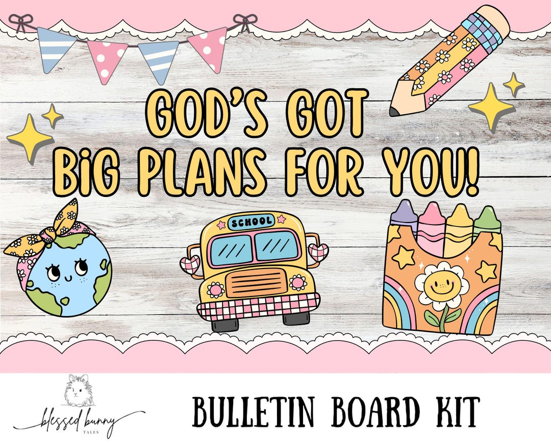 Christian Bulletin Board Kit: Groovy Pastel Theme (7 Page Printable PDF ...