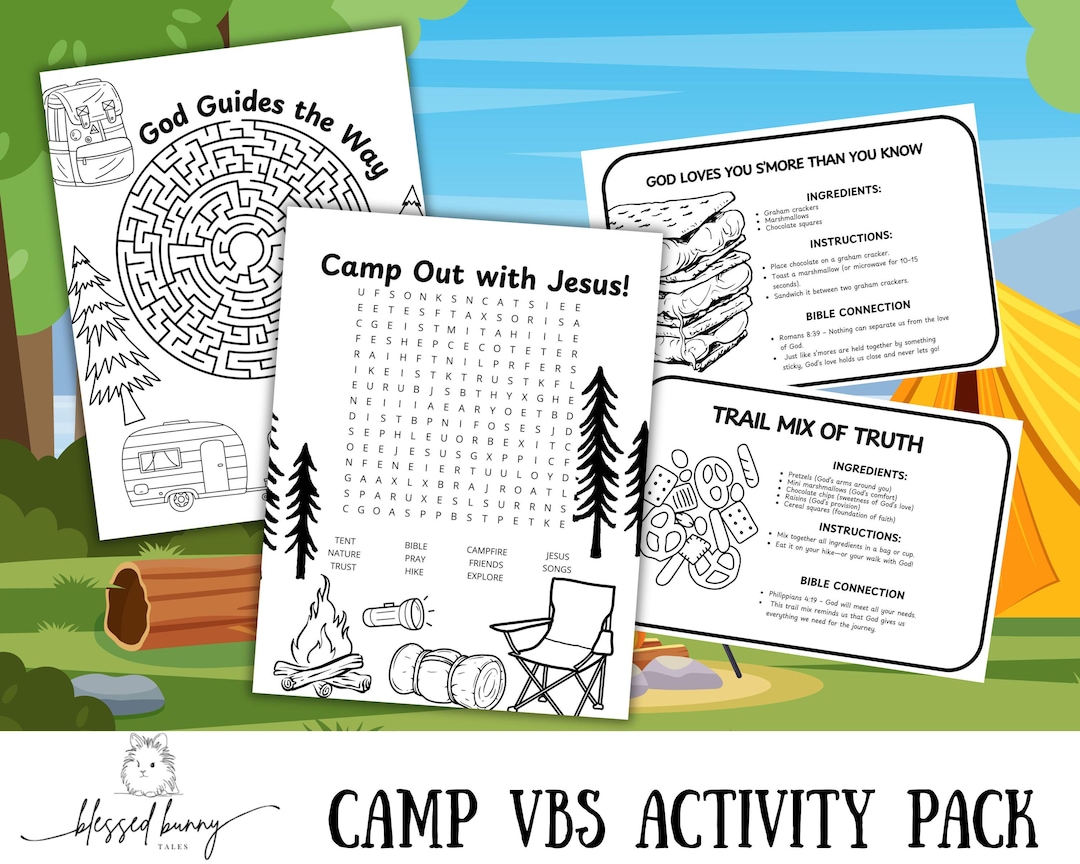 Camp VBS Printable Activity Pack | Maze, Word Search & Faith-based ...