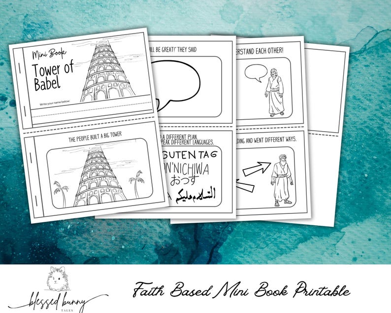 Tower of Babel Mini Book: Printable Bible Story (PDF) - Etsy