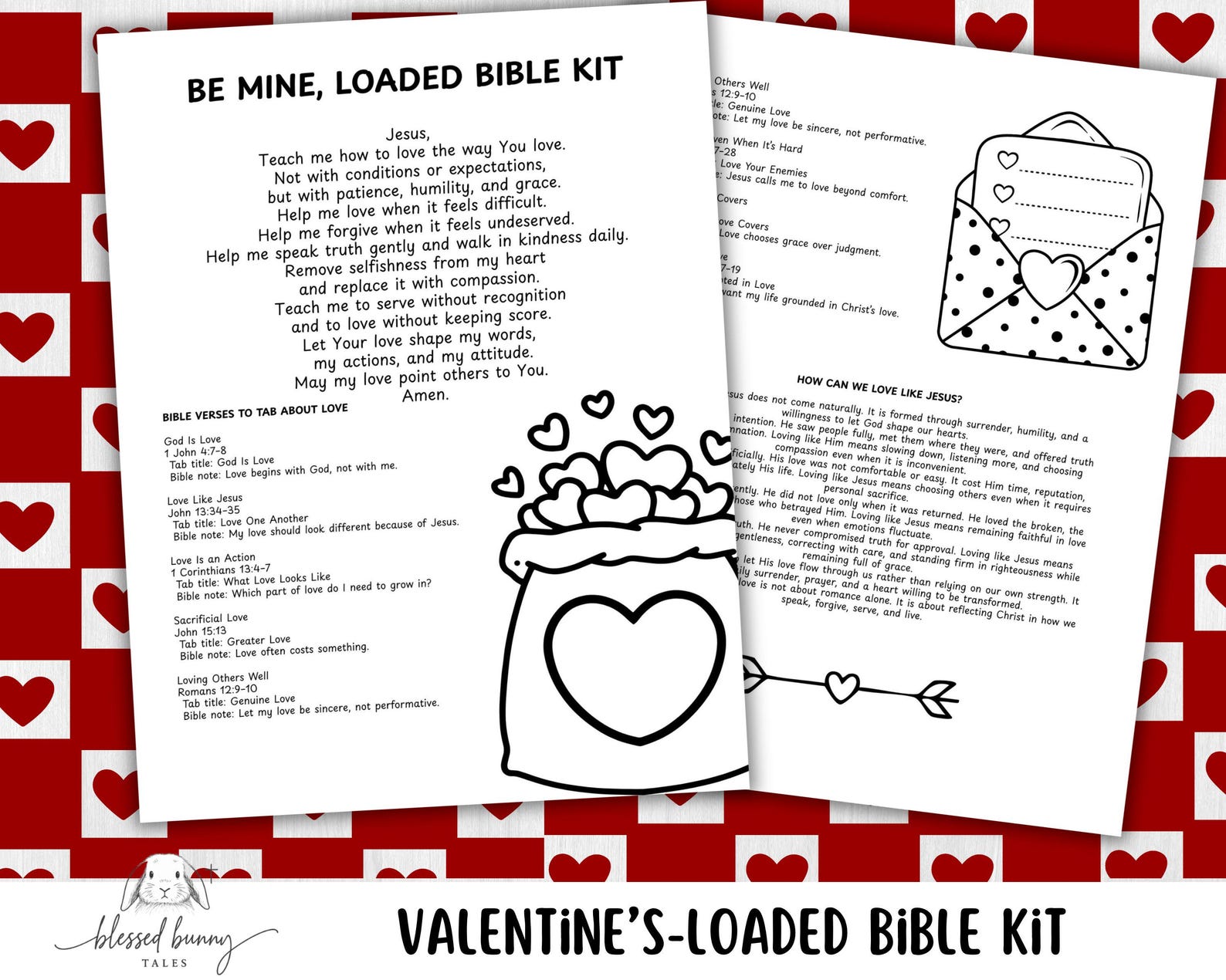 Valentine's Loaded Bible Kit– Verses, Tabs & Notes (PDF) - Etsy
