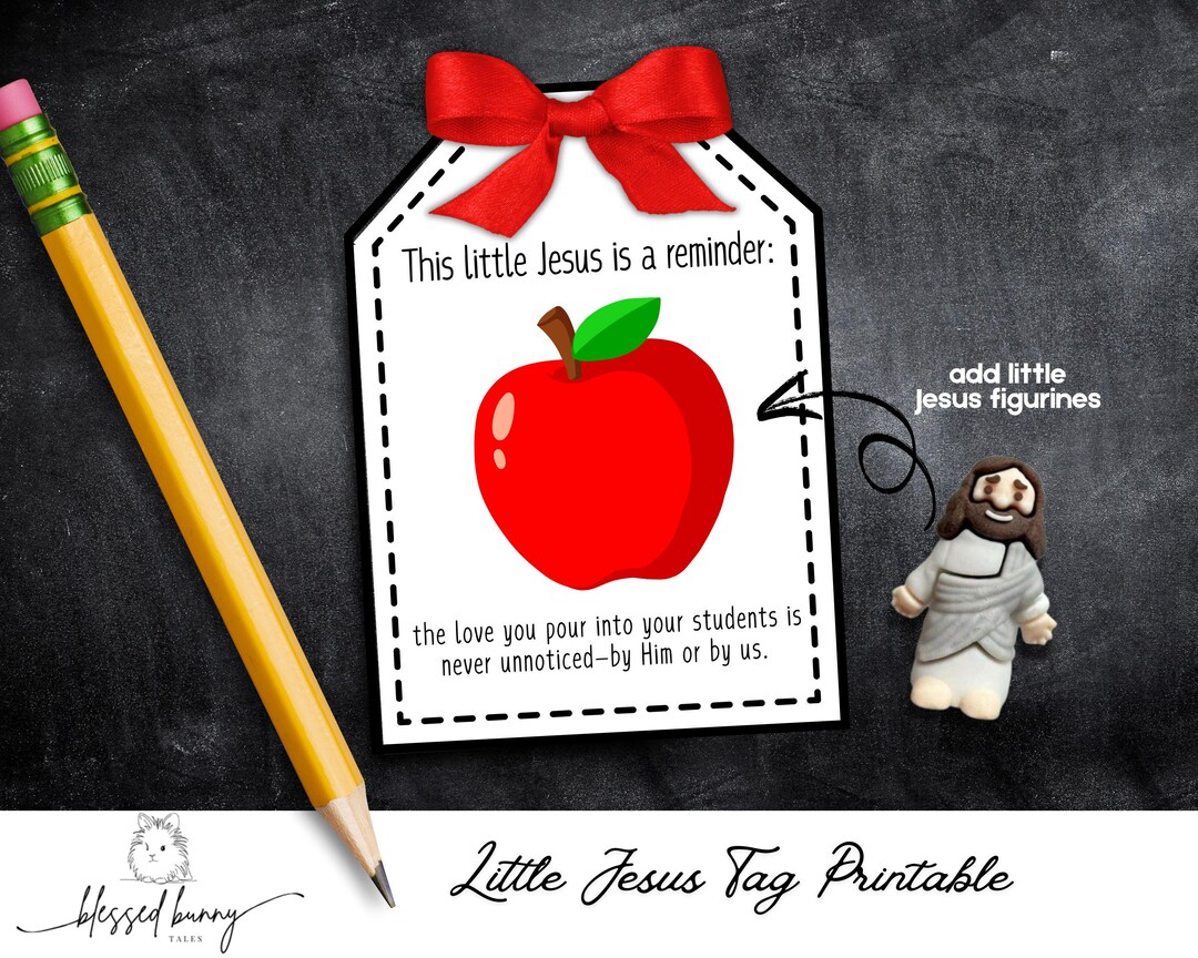 Printable Teacher Appreciation Gift Tags | Little Jesus Figurine Tags ...