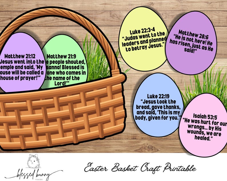 Holy Week Easter Basket Craft – 5-page Printable PDF With Bible Verse ...