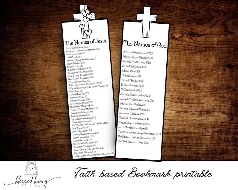 Names of Jesus & God Printable Bookmarks: Bible Study (PDF) - Etsy