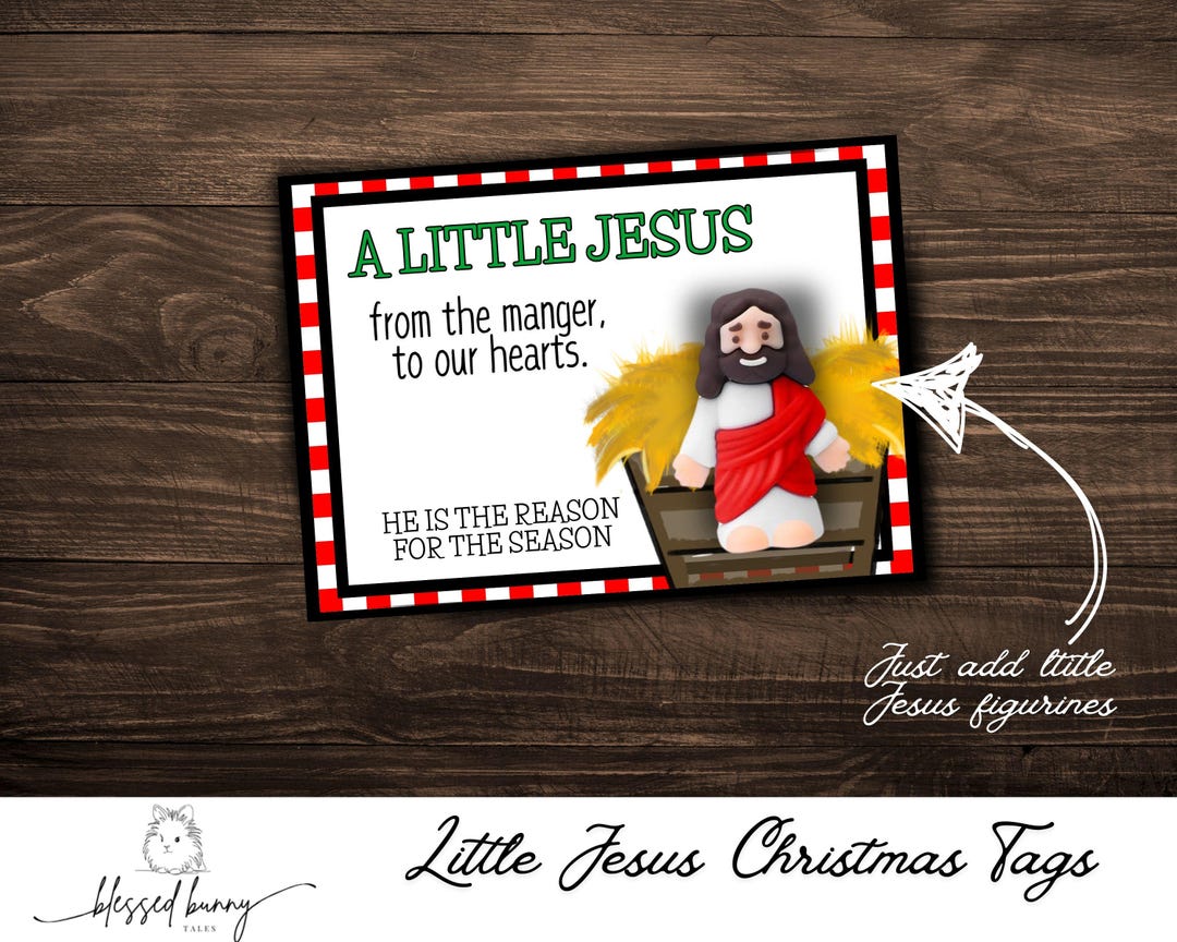 Little Jesus Christmas Printable Tags: Manger Favors (PDF) - Etsy