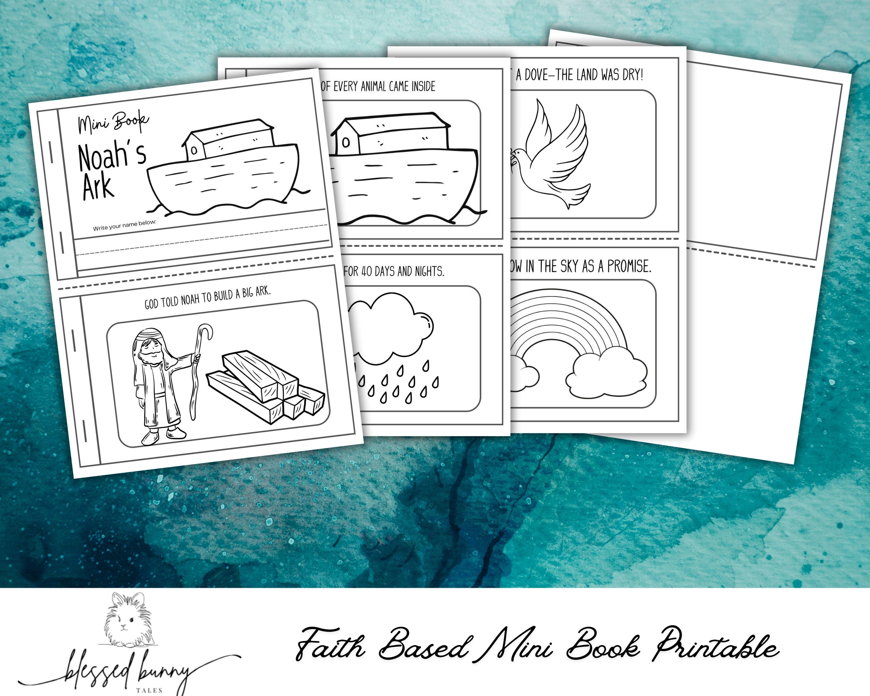 Noah's Ark Mini Book- Printable Bible Story Book- Bible Crafts- Bible ...