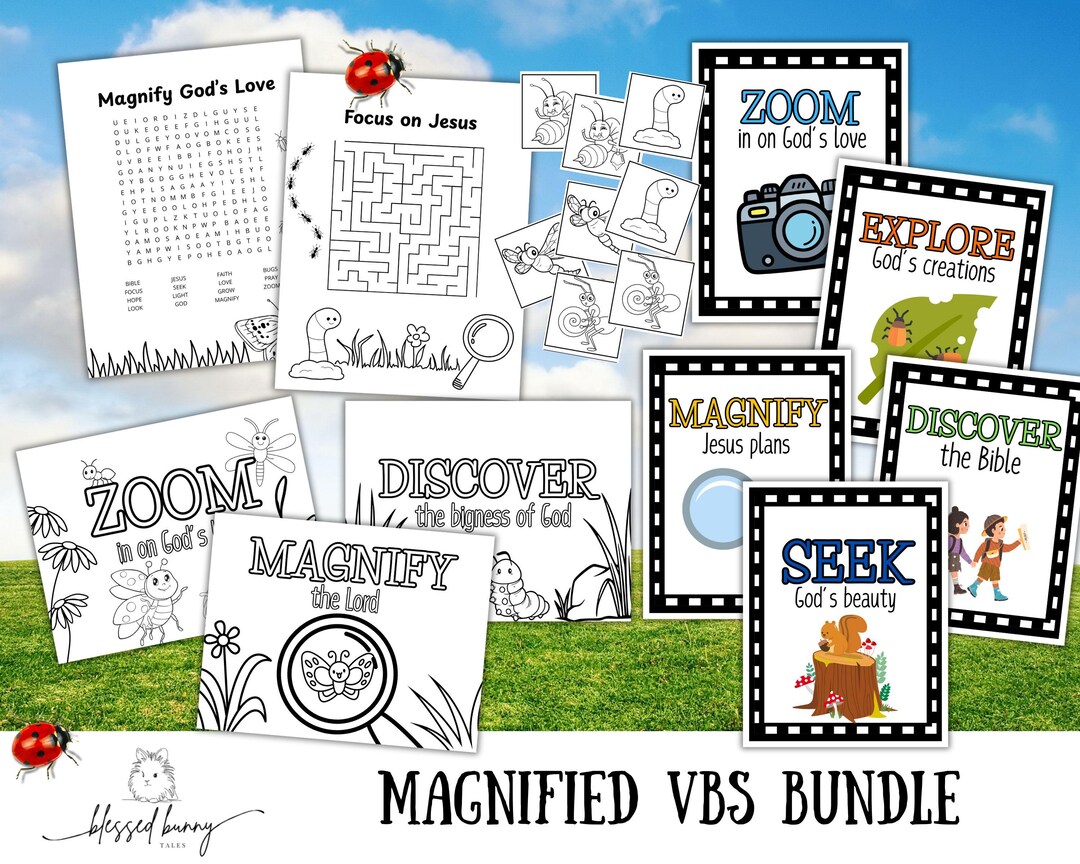 VBS Printable Bundle | Bug-themed Signs, Coloring Sheets & Activities ...