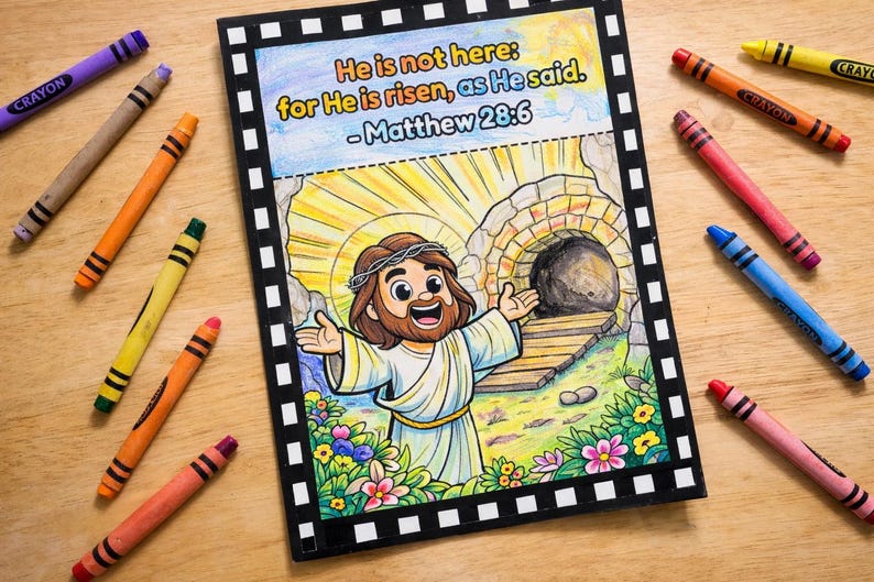 Faith Based Easter Coloring Page: Printable (PDF) - Etsy