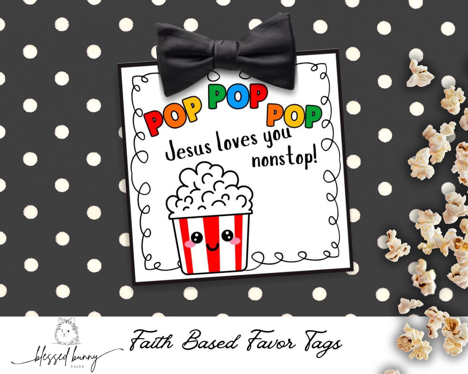Jesus Loves You, Popcorn Favor Tags: Printable (PDF) - Etsy
