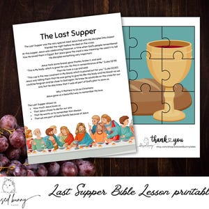 Printable Last Supper Bible Lesson + Puzzle Activity – 2-page Christian ...
