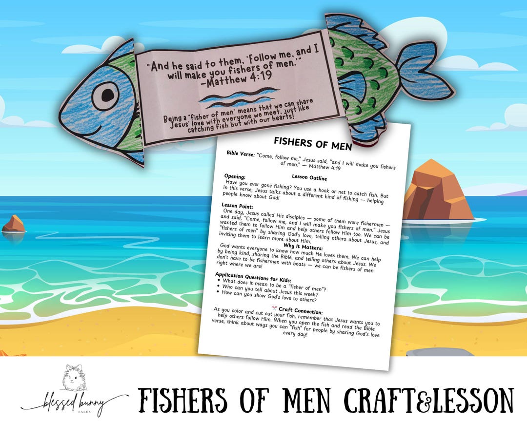 Fishers of Men Bible Craft: Sunday School Printable (PDF Pattern) - Etsy