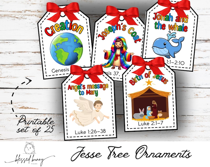 Printable Jesse Tree Ornaments- Printable Advent- Christmas Countdown ...
