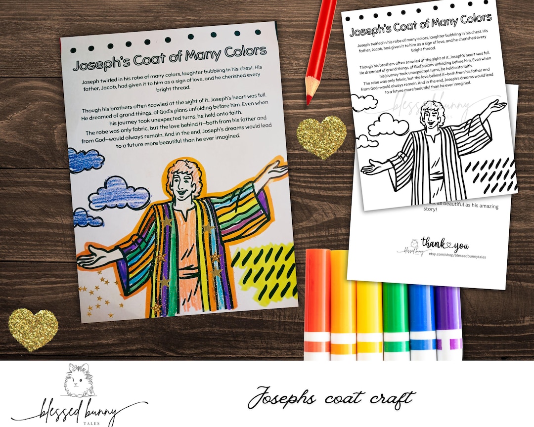 Joseph's Coat of Many Colors Craft - Printable Bible Lesson Activity ...