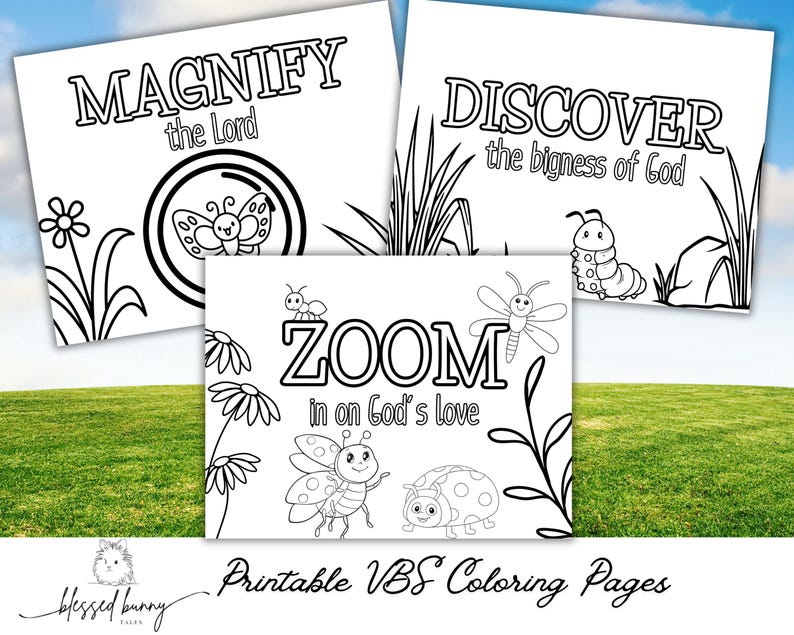 VBS Magnified Theme Coloring Pages | 3-in-1 PDF | Bugs, Grass, and Fun ...