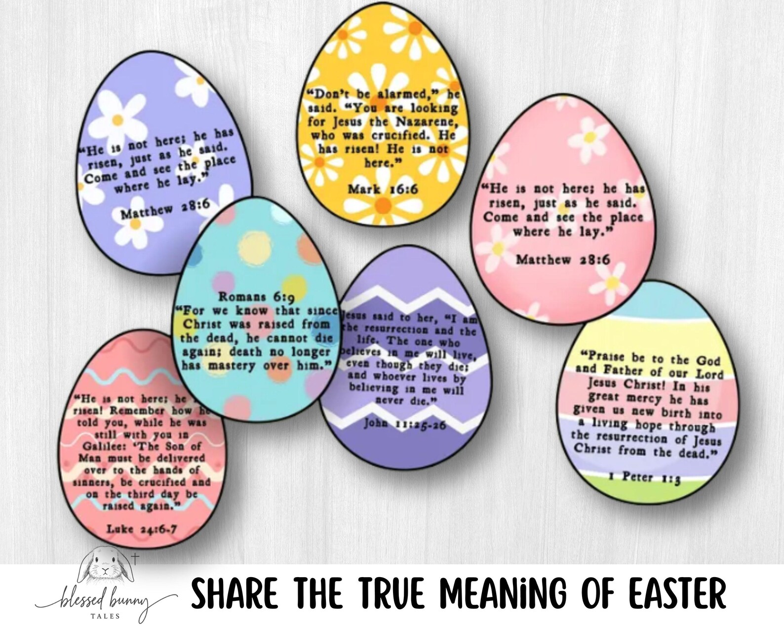 Easter Egg Bible Verse Cards: Printable (digital Download) - Etsy