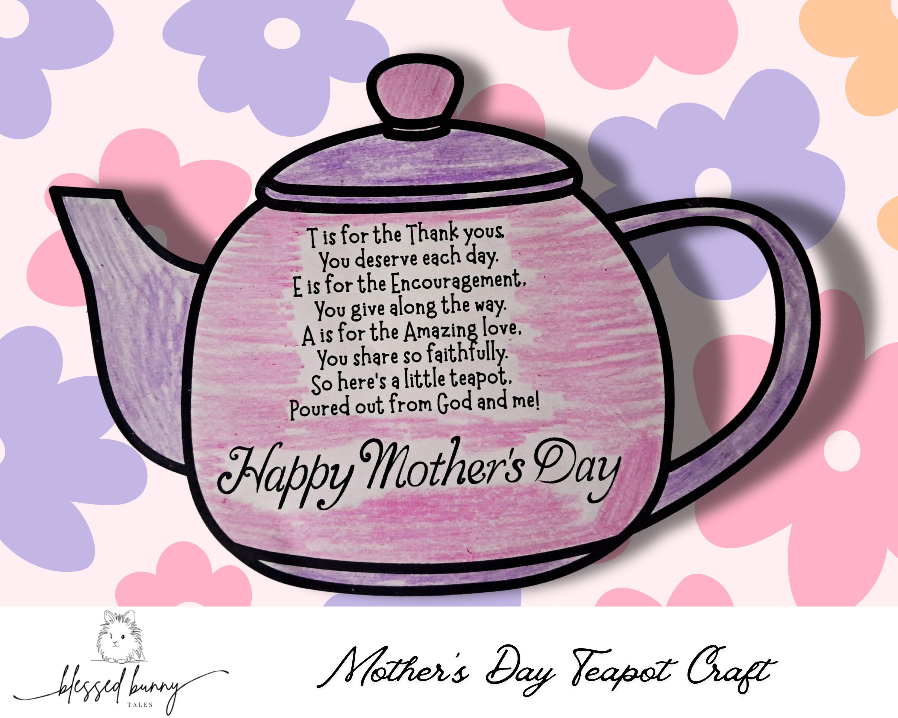 Mother's Day Teapot Poem Craft: DIY Card for Kids (instant Download) - Etsy