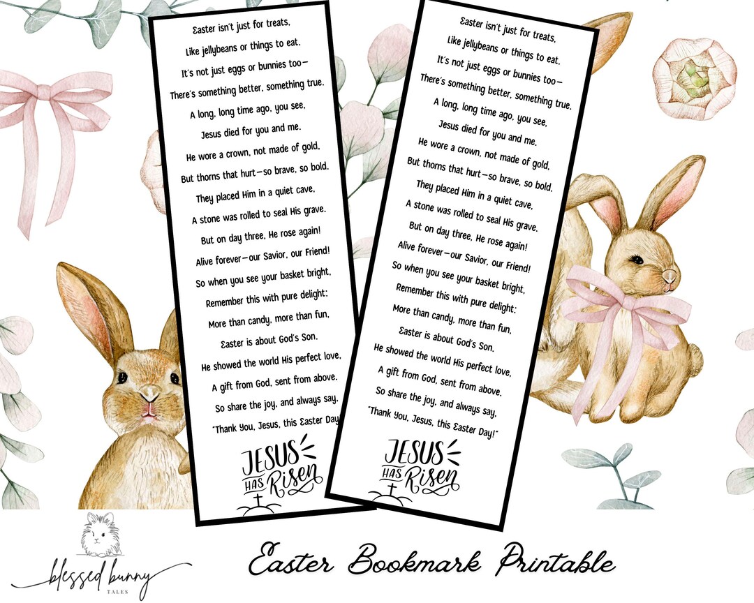 Printable Easter Bookmarks for Kids | Faith-based "not Just Eggs and ...