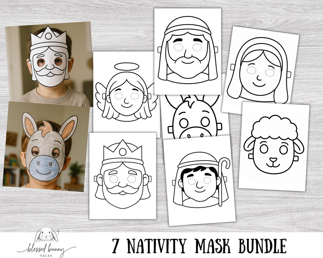 Nativity Mask Bundle: Printable Christmas Craft (PDF) - Etsy